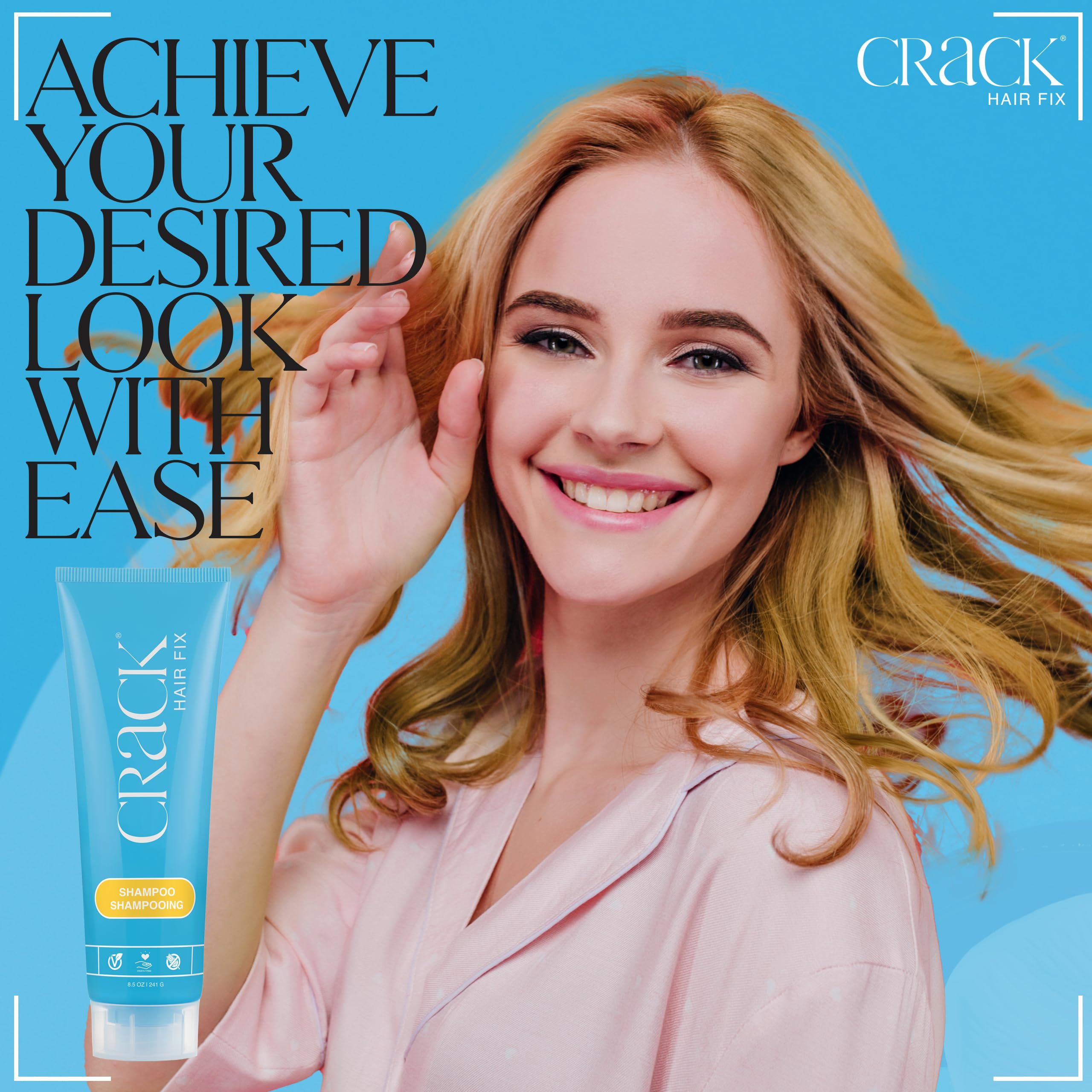 CRACK HAIR Shampoo - Moisturizes & Protects Hair From Dryness, Helps Reduce Breakage & Improves Texture, and Restores Youthful Shin
