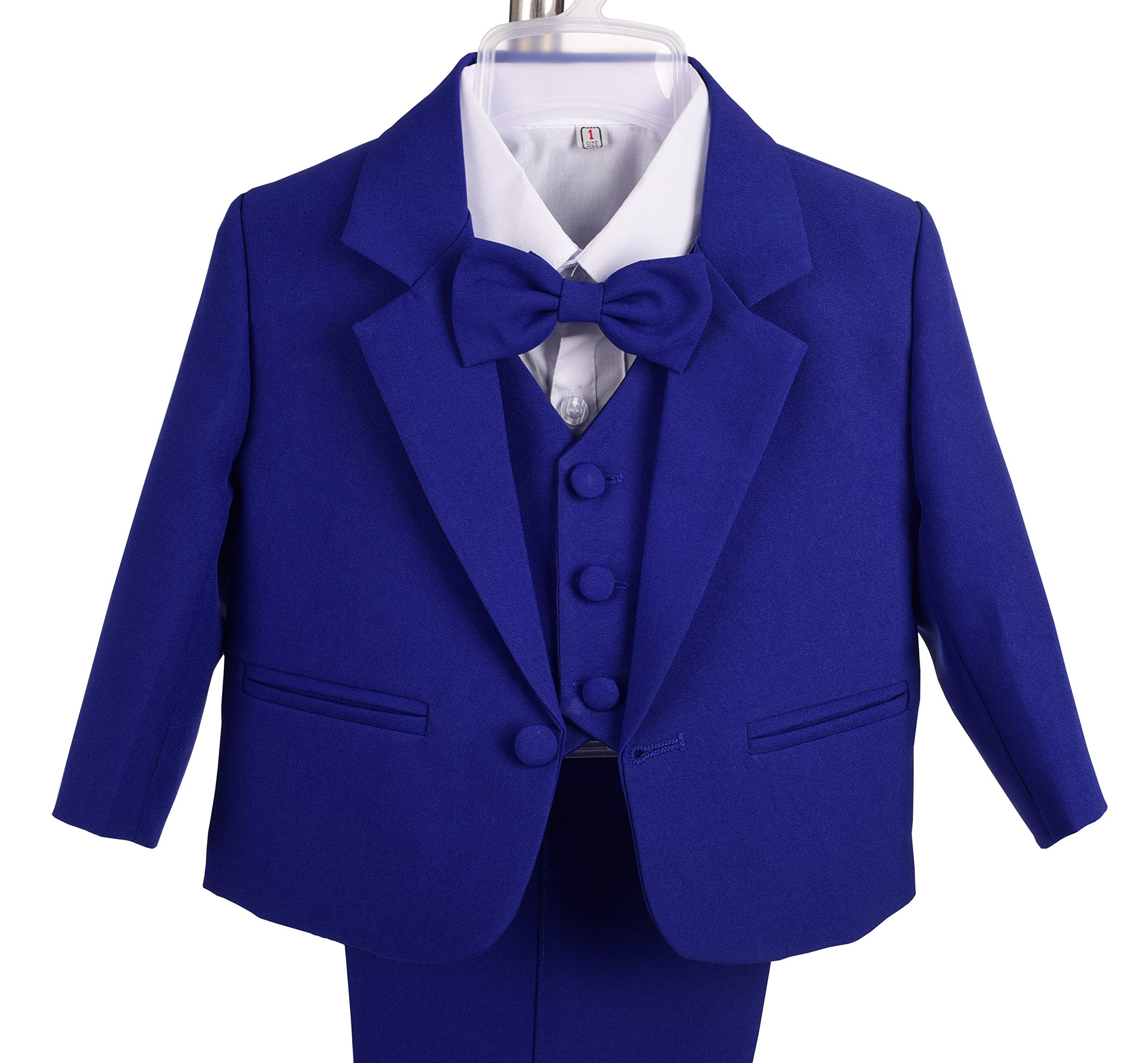 Lito Angels Baby Boys' Formal Tuxedo Suits Wedding Outfits No Tail 5 Piece Set Size 18-24 Months Royal Blue