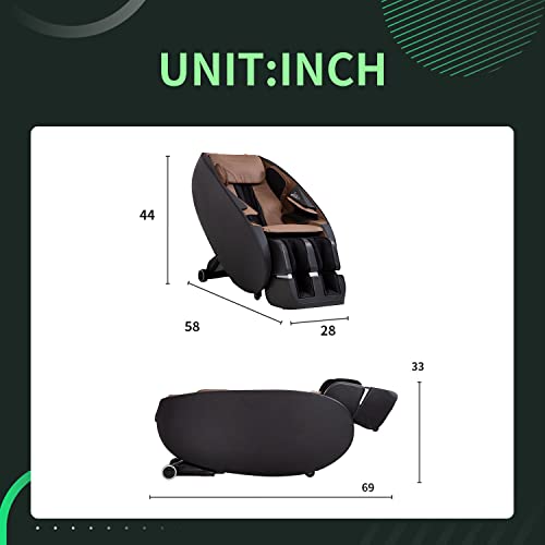 BestMassage Shiatsu Massage Chairs Full Body and Recliner Zero Gravity Massage Chair Electric with Built-in Heart Foot Roller Air Massage Easy to Move for Home Office,Black