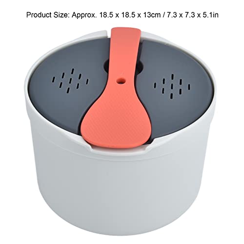 Haosie Microwave Rice Cooker, 2L Microwave Cookware, 7.3x7.3x5.1in Rice Steamer, Household Steam Pot, Microwave Rice and Pasta Cooker Portable Oven Rice Maker Set Kitchen Cookware(Orange)