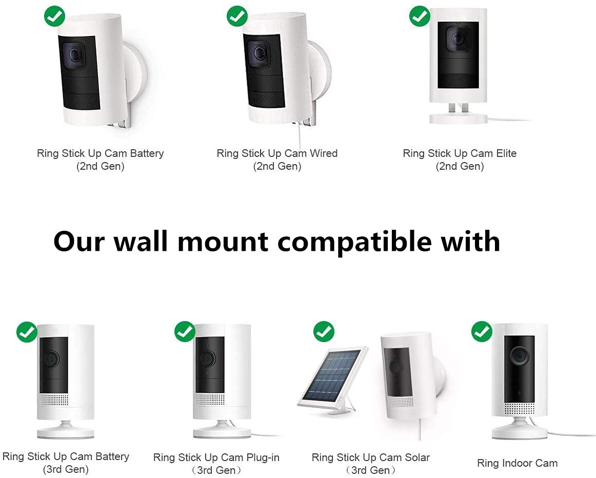 Security Wall Mount for Oculus Sensor Arlo, Arlo Pro,R Stick Up Cam Wired/Battery,SERMICLE Metal Security Camera Bracket Outdoor Indoor 360° Rotation 1/4" Screw Camera (3 Pack,Black)