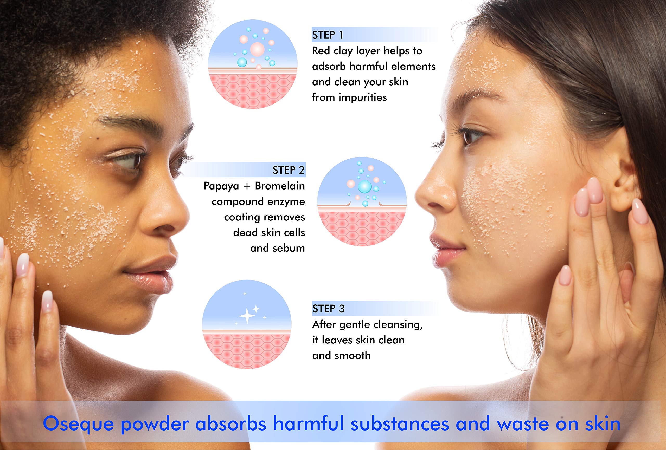 OSEQUE Face Wash/Enzyme Powder Facial Cleanser1.76oz