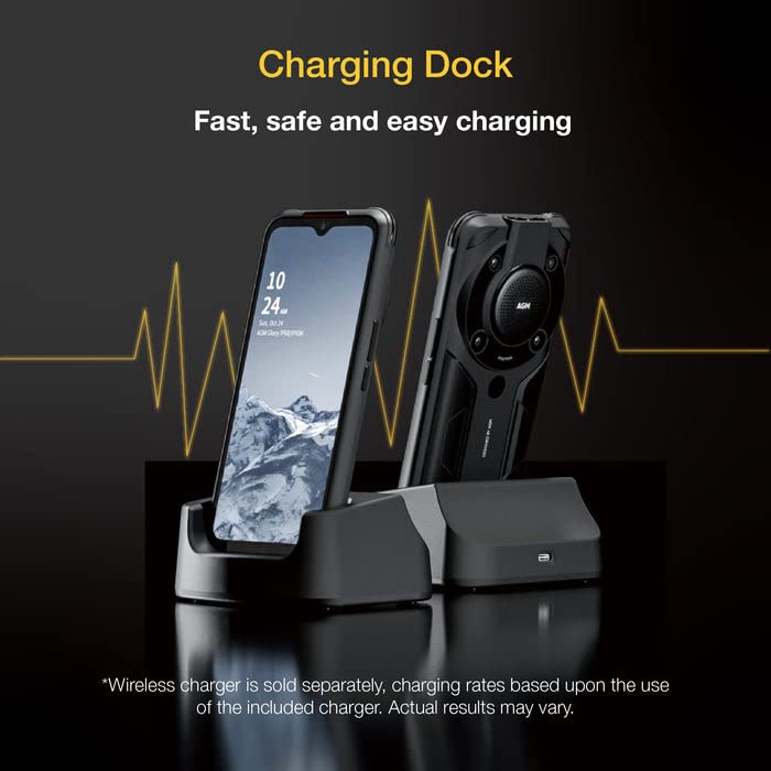 AGM Glory SE Rugged Smartphone Unlocked, Rugged Phone, Snapdragon 480 5G Rugged Smartphone, Rugged Cell Phone 6.53" FHD+, Loud Speaker 6200mAh Battery IP68/IP69K, 8G+128G Dual-LED Torch/NFC/GPS/Black