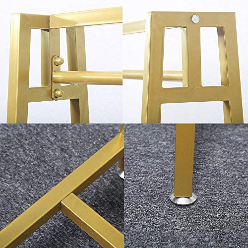 Womio Garment Racks,47in Metal Clothes Rack with Clothing Hanging Rack Organizer for Laundry Drying Rack,Display Racks,Gold