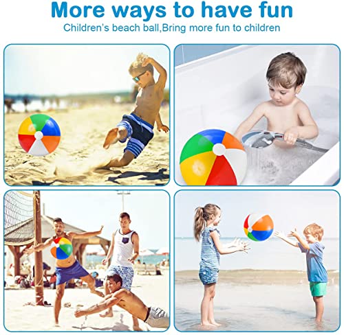 Cedtioaus Beach Ball, 12 Pcs Beach Balls Bulk, 12" Inflatable Beach Ball for Kids, Pool Party Decorations, Beach Toys for Summer Water Games