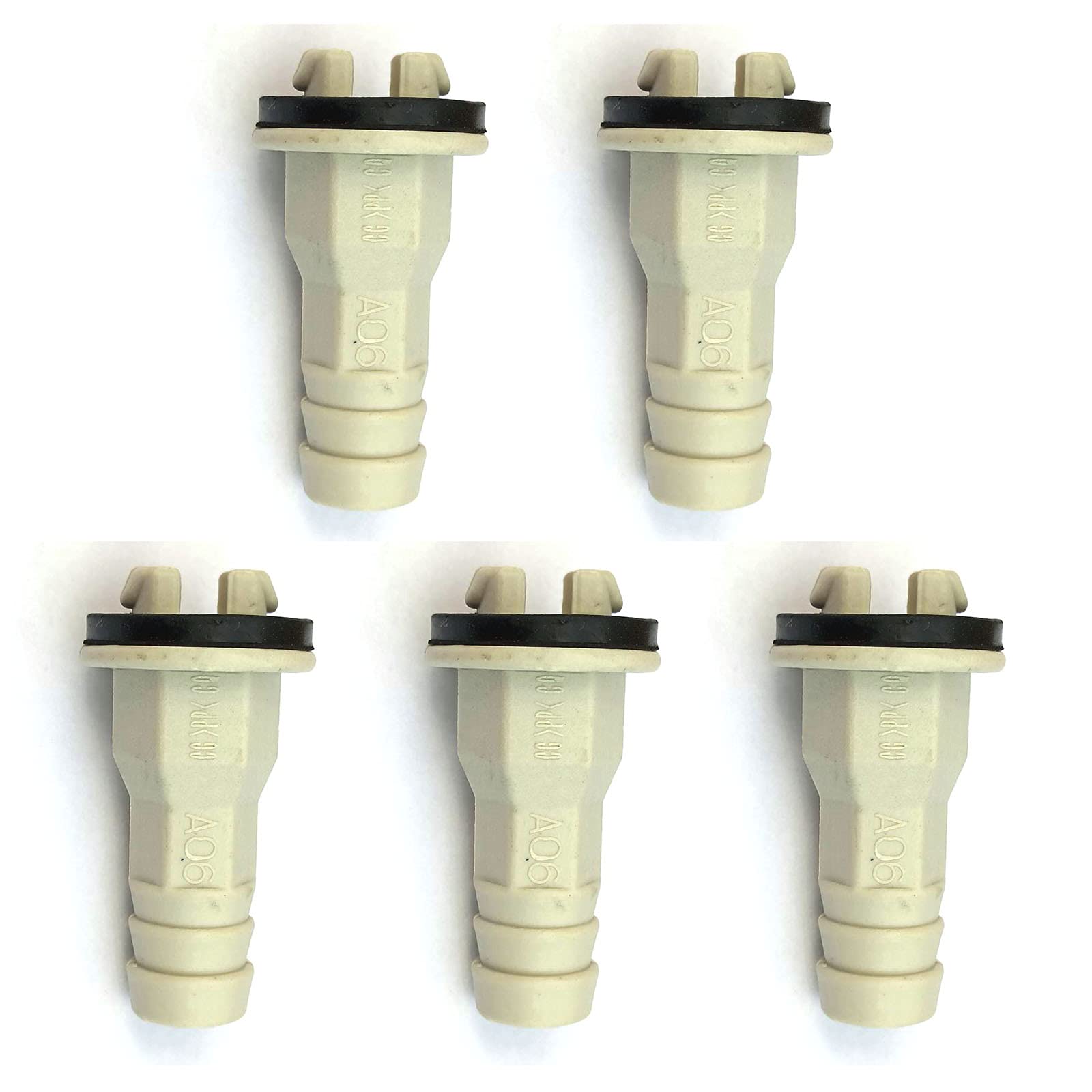 5 Pack 15 mm AC Drain Hose Adapter with Rubber Ring for Midea Mini-Split and Window AC Unit. Universal Drain Hose Connector Fitting Compatible with Frigidaire Electrolux Room Air Conditioner, 0.6 Inch
