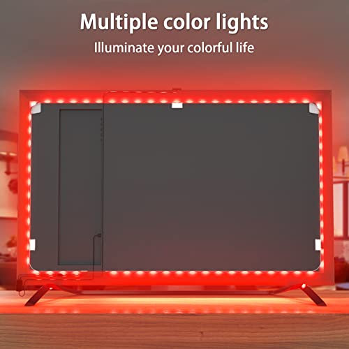 BASON LIGHTING LED TV Backlights with Camera,Side Illumination TV Lights Kit with Daul Control Modes,12.4ft Color Changing Rope Lights for 55-65 inch TV, Music Sync for Gaming Bedroom HDTV Mood Light.