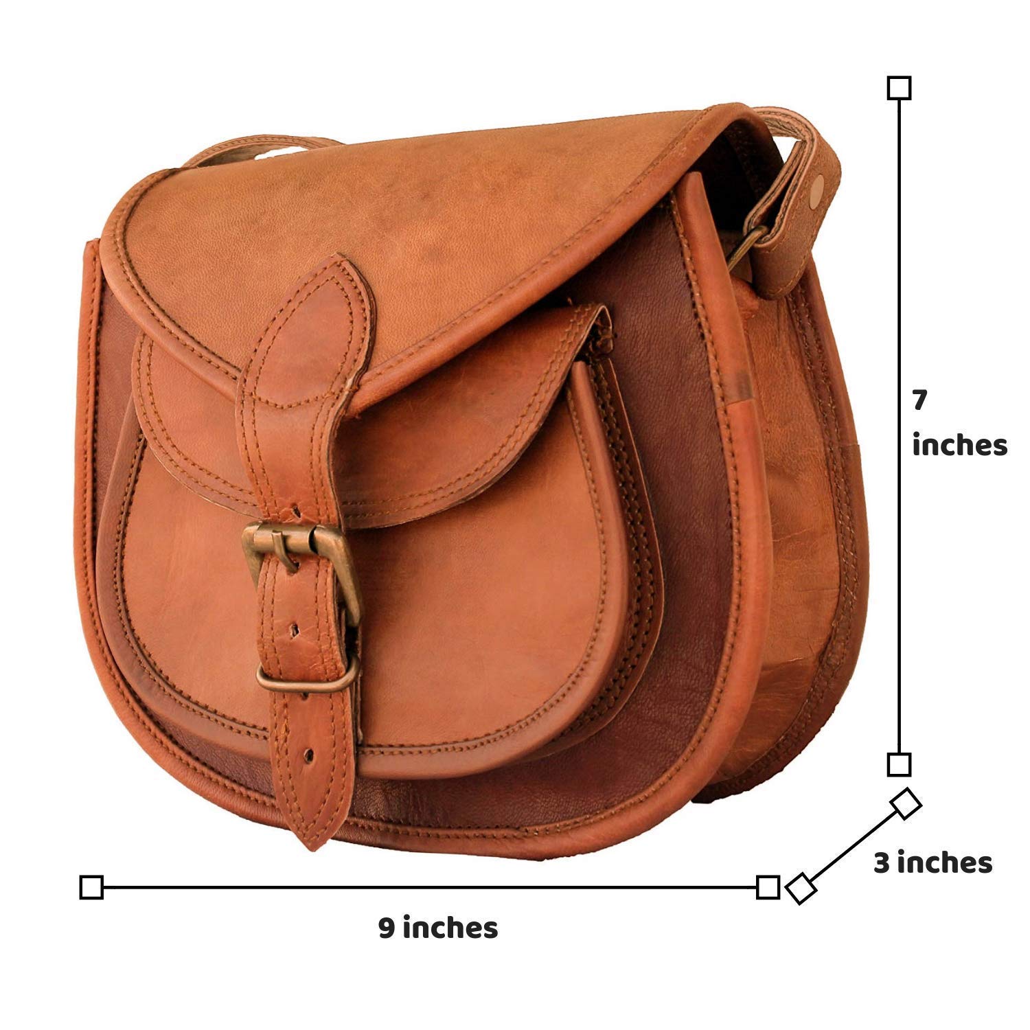 CraftShades Handmade Leather Sling Bag Women Vintage Style Brown Casual Cross Body Shoulder Bag Purse