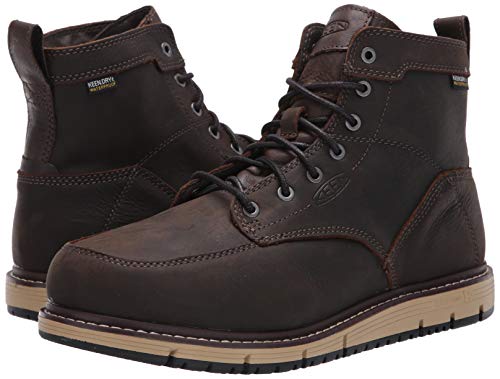 KEEN Utility Men's San Jose 6” Alloy Toe Waterproof Wedge Work Boots, Cascade Brown/Black, 12 2E (Wide) US