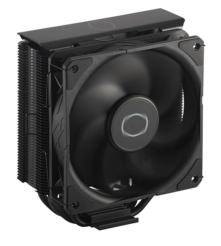Cooler Master Hyper 212 Black Edition CPU Cooling System - Quiet, Sleek and Precise, 4 Continuous Direct Contact Heat Pipes with Fins, Silencio FP120 Fan