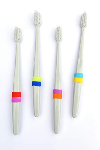 Toothbrush Marker by CUPmarker - Set of 6 Reusable & Adjustable Toothbrush Labels for Standard Toothbrushes
