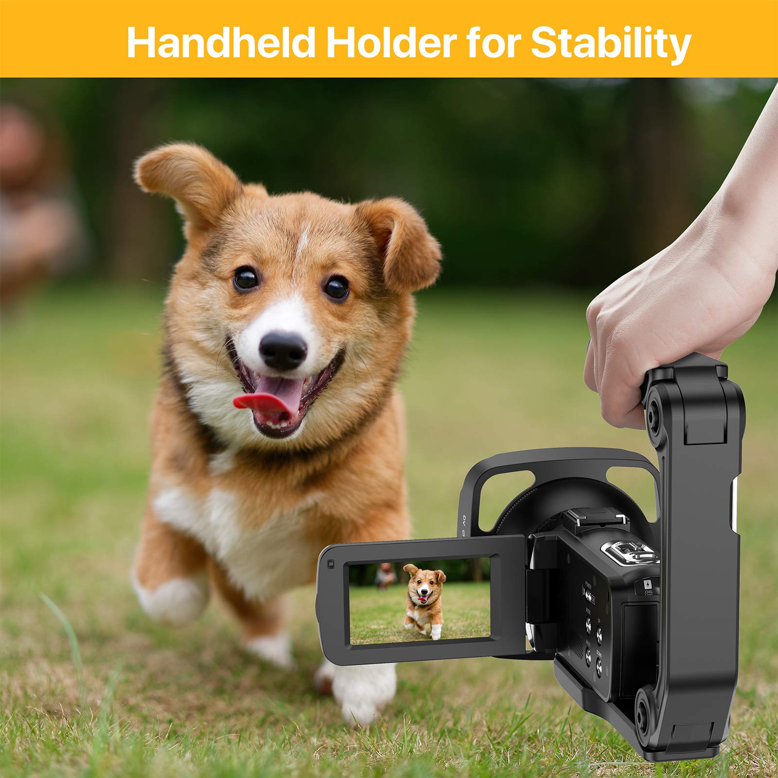 ACTITOP Video Camera Camcorder Ultra HD 2.7K 30FPS 36.0 MP IR Night Vision YouTube Vlogging Camera 3.0 Touch Screen 16X Digital Zoom with Remote Control Microphone Handheld Stabilizer 2 Batteries