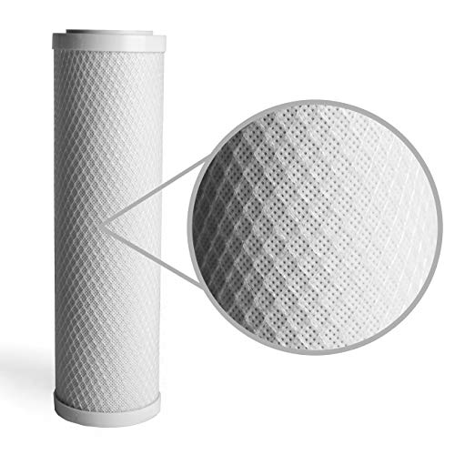 Activated Carbon CTO Water Filter Cartridge Standard 2.5 x10" 1 Micron 2 pack