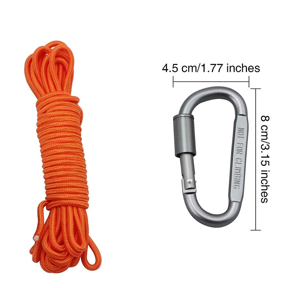 AITREASURE 98.4ft / 6 mm Floating Rope for Boat Water Tow Rope with Hooks Throwable Flotation Device Water Rescue Safety Equipment for Boating Swimming Pool