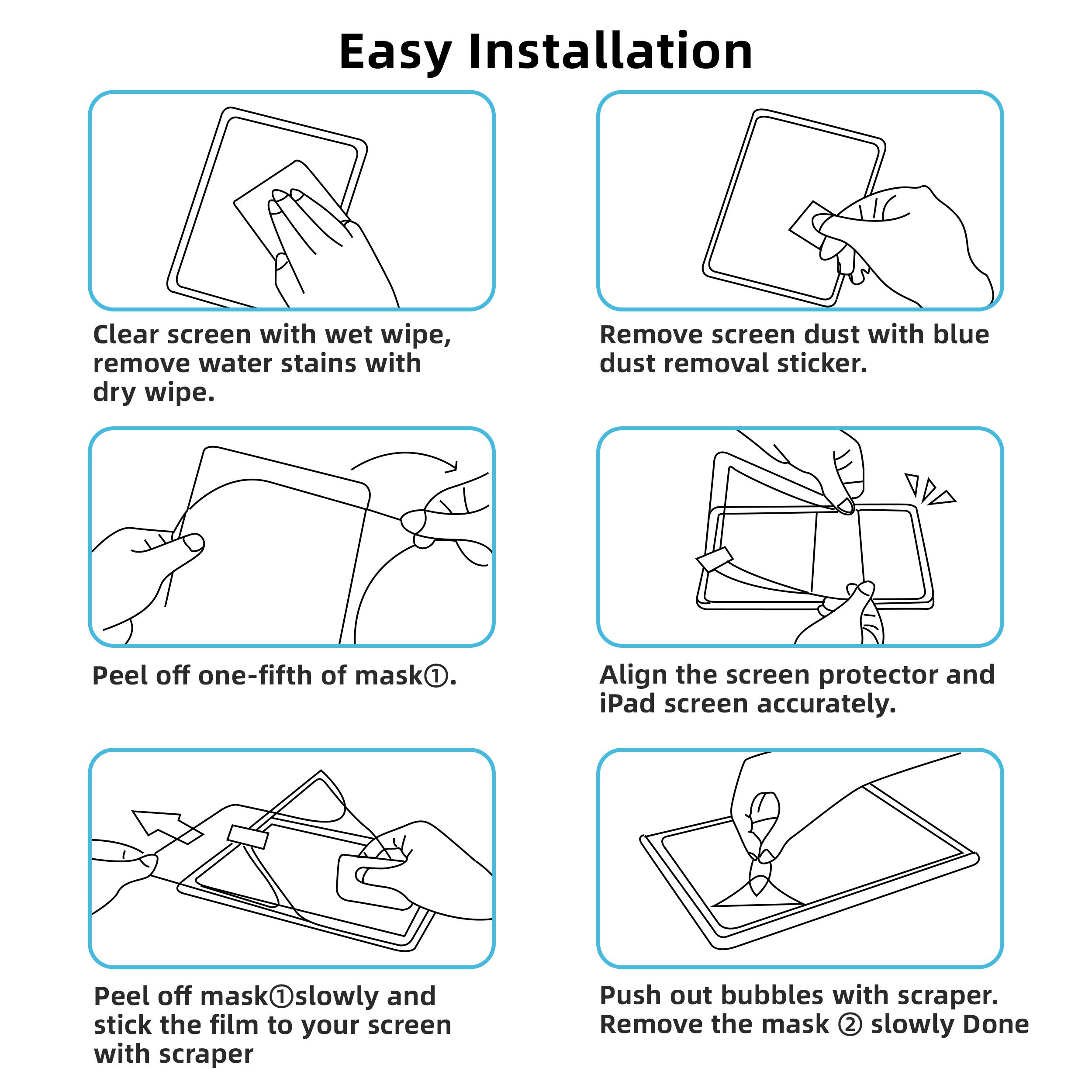 Tukellen Paper Screen Protector for iPad Air 5th/4th 10.9 Inch/iPad Pro 11 Inch(2022&2021&2020&2018) Drawing Writing Feels Like On Paper,Anti Glare Matte Flim(2 Pack)