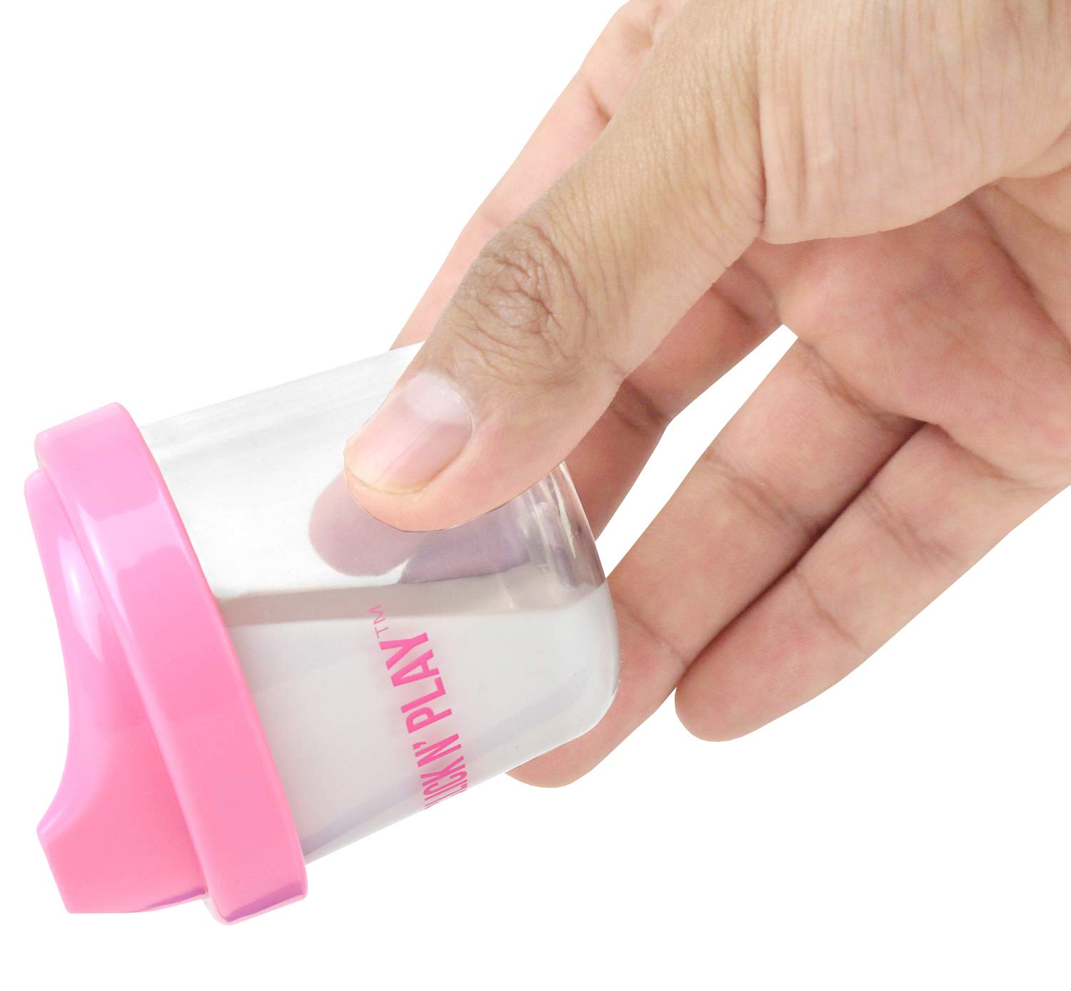 Click N' Play Magic Disappearing Sippy Cup & Doll Pacifier Set, Baby Doll Bottle with Milk, Accessories for Kids Ages 2-4, Pink