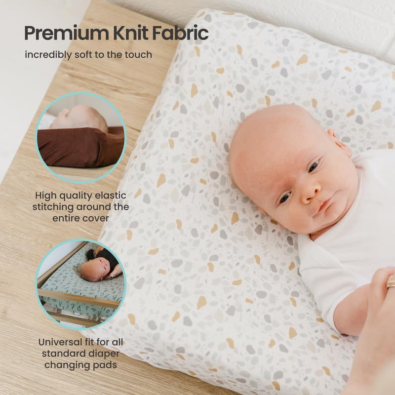 Copper Pearl Premium Knit Changing Pad Cover Soft, Stylish, and Universal Fit for All Standard Diaper Changing Pads, Trendy Design Changing Pad Covers, Hunter