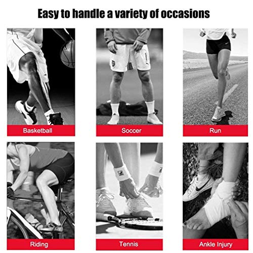 Ankle Brace Support Sleeves, 1 Pair Adjustable Elastic Sports Ankle Brace Sleeves, Ankle Fixation Bandage for Relieve Pain Exercise Arthritis Metatarsal Fasciitis Arch Support Basketball (L)