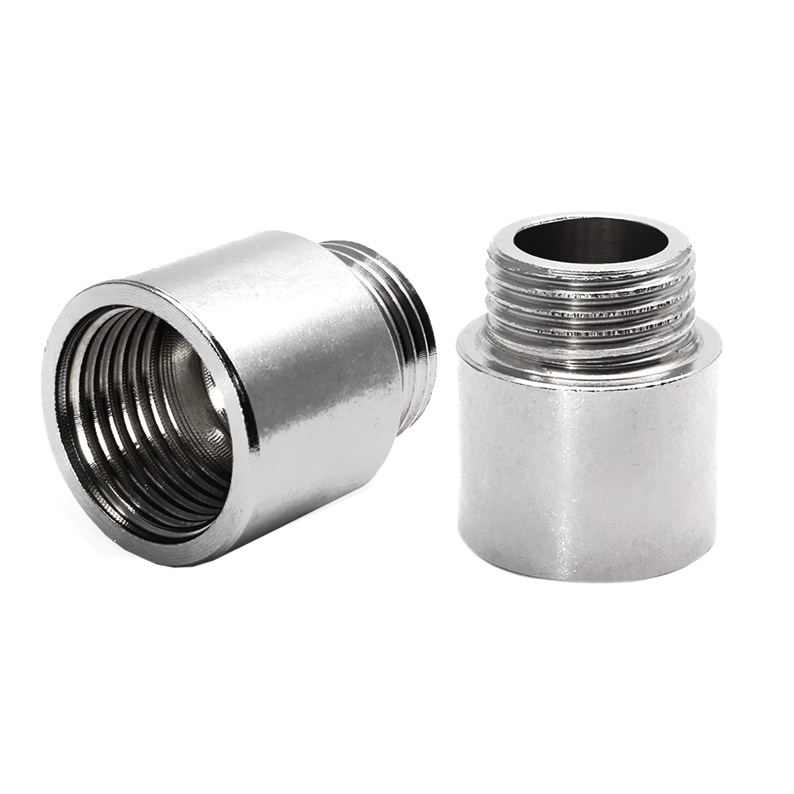 Suiwotin 2pcs 1/2PT Male to 1/2PT Female Thread Shower Head Extension Arm, Stainless Steel 20mm/0.78 Inch Arm Length Shower Head Cast Pipe Fitting Coupler