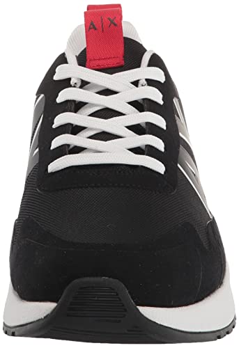 A|X Armani Exchange Men's Pop Color Fashion Sneakers, Black+Black, 10.5