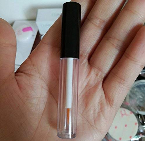 6Pcs 4ml Eyeliner Vials Tube Empty Refillable Plastic Clear Mascara Tube Eyelashes Tube Eyeliner Bottle With Plug and Black Lid Portable Travel Eyelash Growth Oil Tube Container