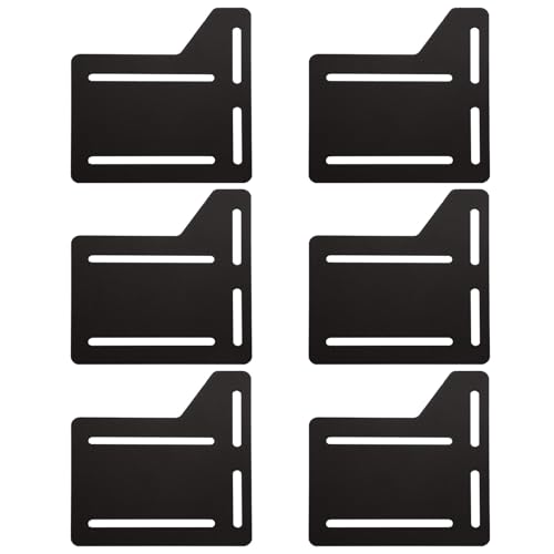6Pcs Bed Frame Brackets Adapter for Headboard, Heavy Duty Bed Modification Plate, Headboard Brackets for Metal Bed Frame, Black