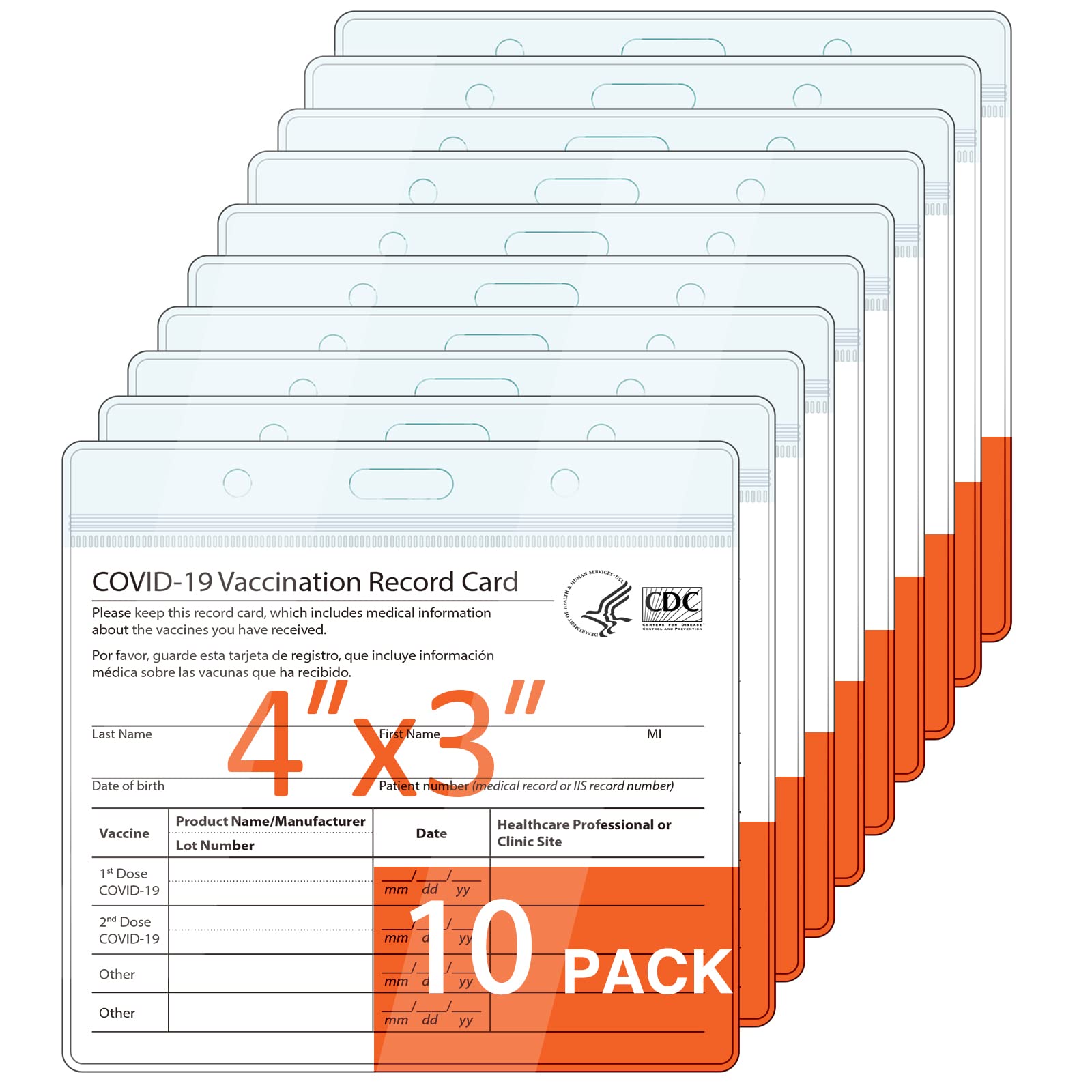 5 Pack Vaccine Card Holder - Travel Accessories, Covid CDC Vaccination Card Protector 4x3 in, Business Travel Essentials