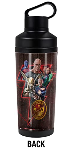 Black Adam OFFICIAL Character Bolt 18 oz Insulated Water Bottle, Leak Resistant, Vacuum Insulated Stainless Steel with 2-in-1 Loop Cap