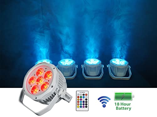 8) Rockville Best PAR H2O White Water Resistant Lights+Bags+Wireless DMX Control