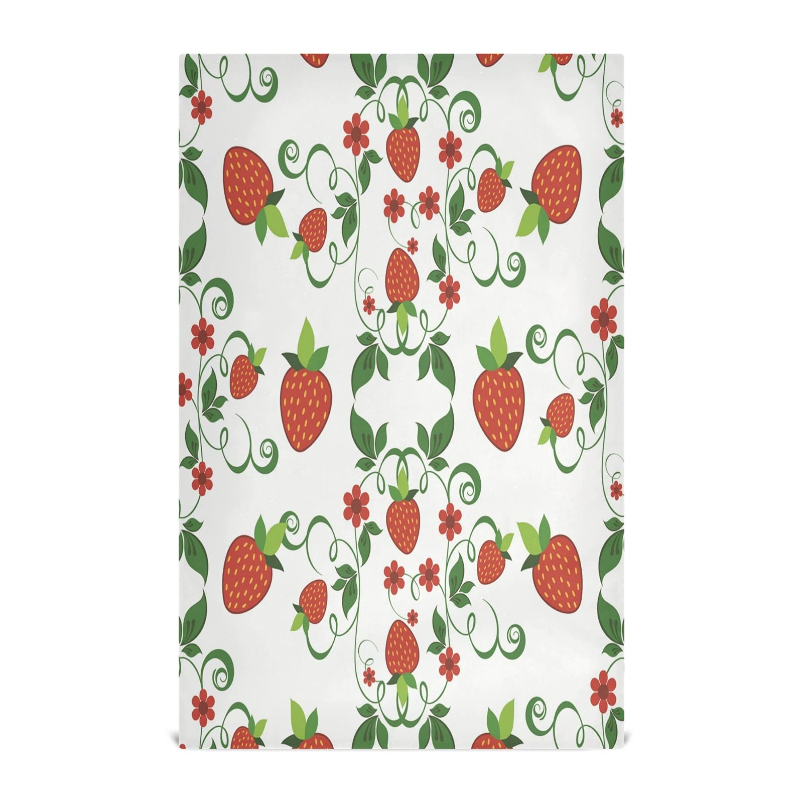 ALAZA Strawberry Decorative Kitchen Dish Towels 1 Piece,Soft and Absorbent Kitchen Hand Towels Home Cleaning Towels Dishcloths,18 x 28 Inch