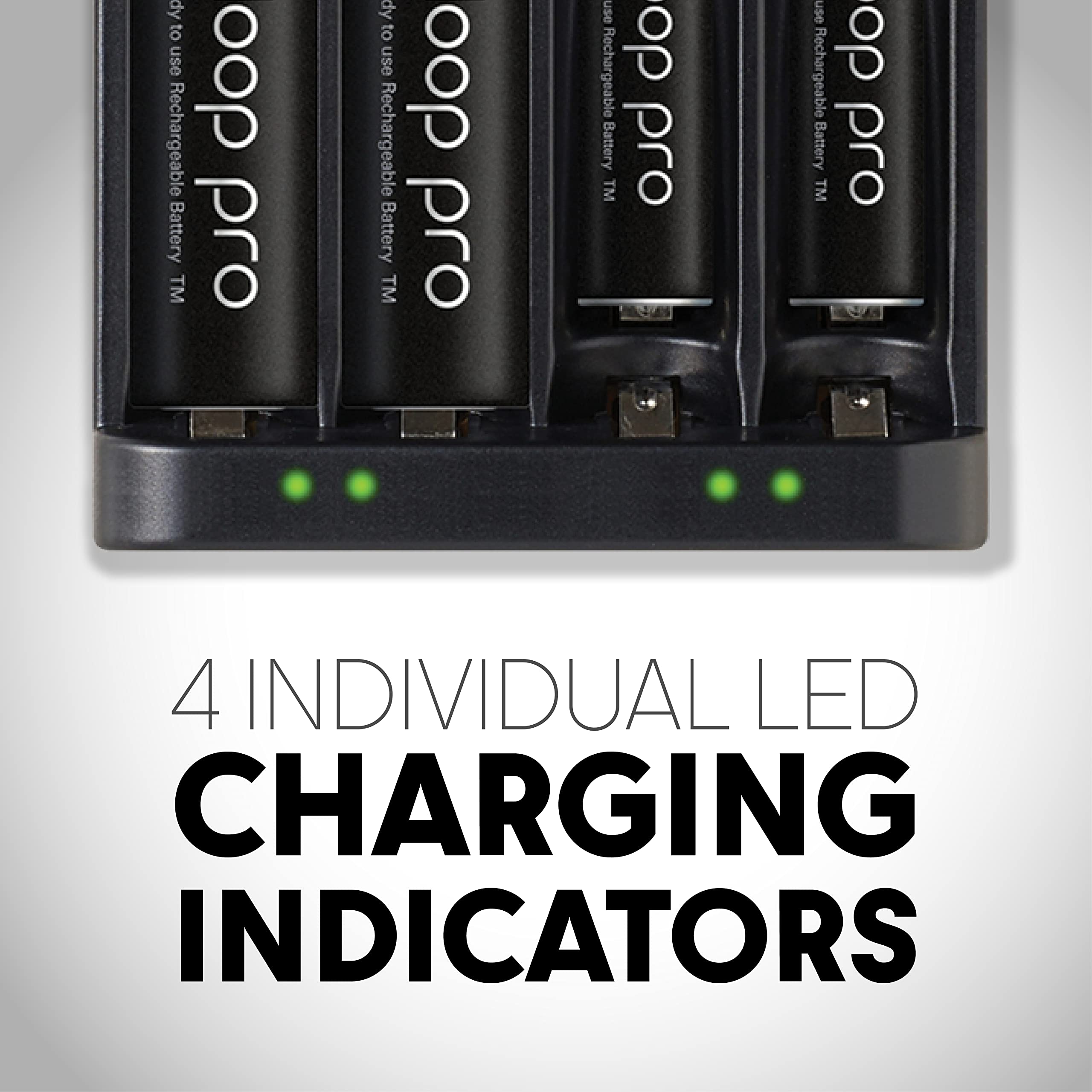 Panasonic BQ-CC75KSBHA eneloop pro Advanced Individual Battery Charger with USB Charging Port, Black