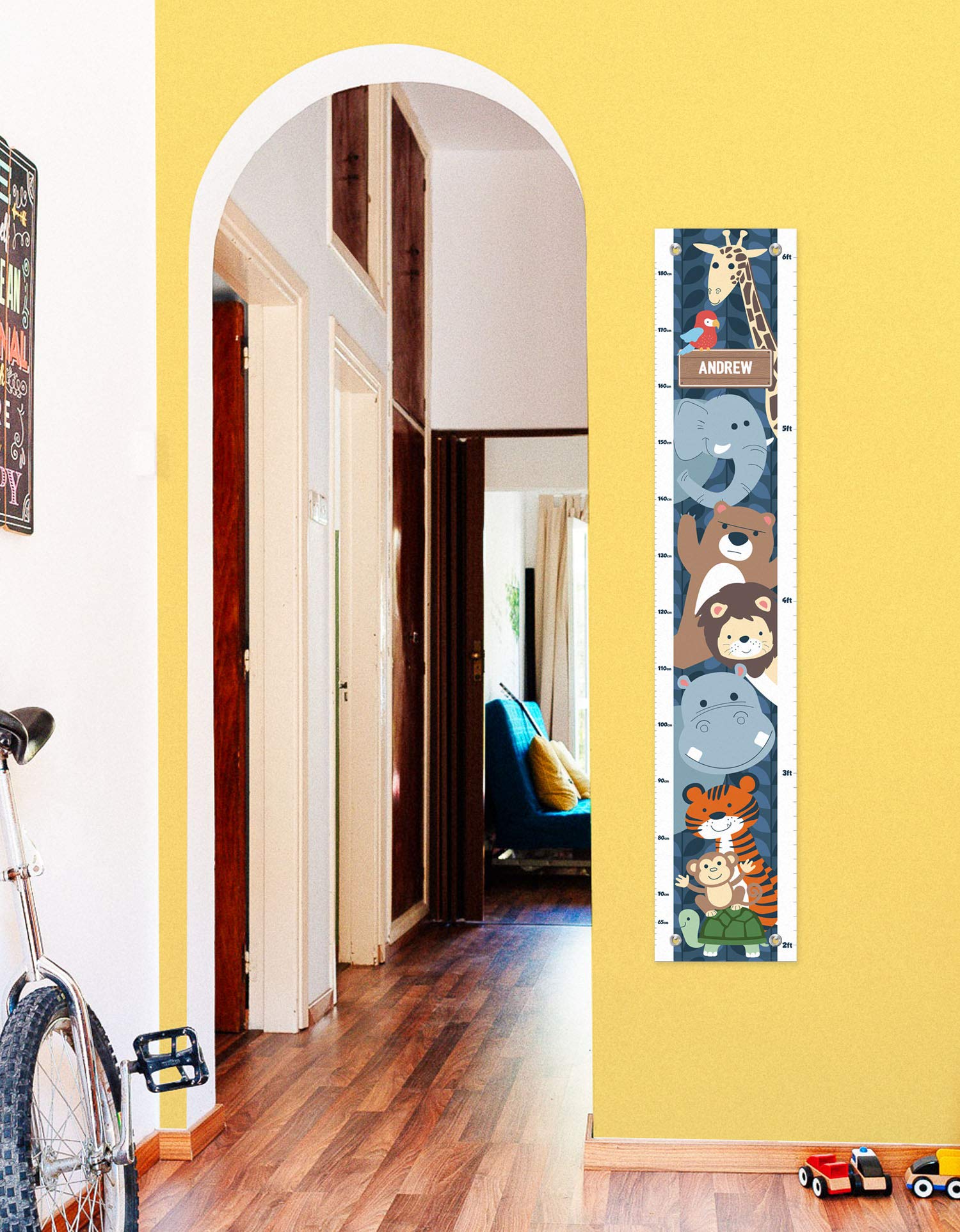 Wild Animals Growth Chart Any Name Safari Growth Chart for Kids Height Personalized Growth Chart