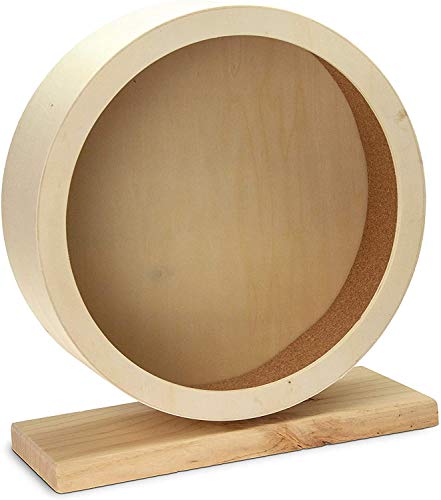 XINGFENSIFNE Hamster Exercise Wheel Silent Spinner with Disassemble Base, Wooden Running Wheel for Syrian Hamster, Dwarf Hamster,Mice,Guinea Pigs and Other Small Animals, 6 inch