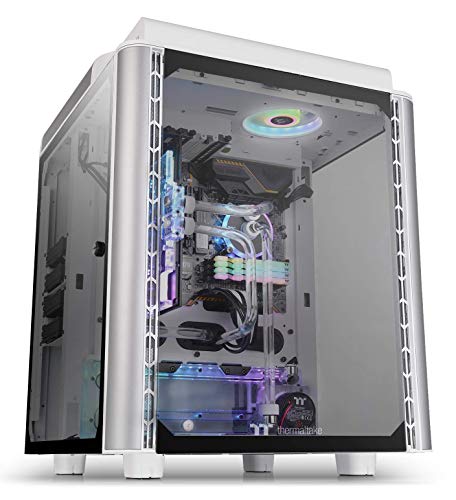 Thermaltake Level 20 HT Snow Edition 4 Tempered Glass Type-C Fully Modular E-ATX Full Tower Computer Chassis with 2 140mm Top Fan Pre-Installed CA-1P6-00F6WN-00
