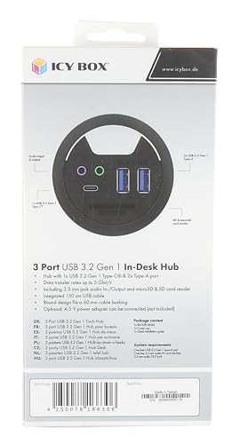 Icy Box Black Black Mit Audio EIN- und Ausgang