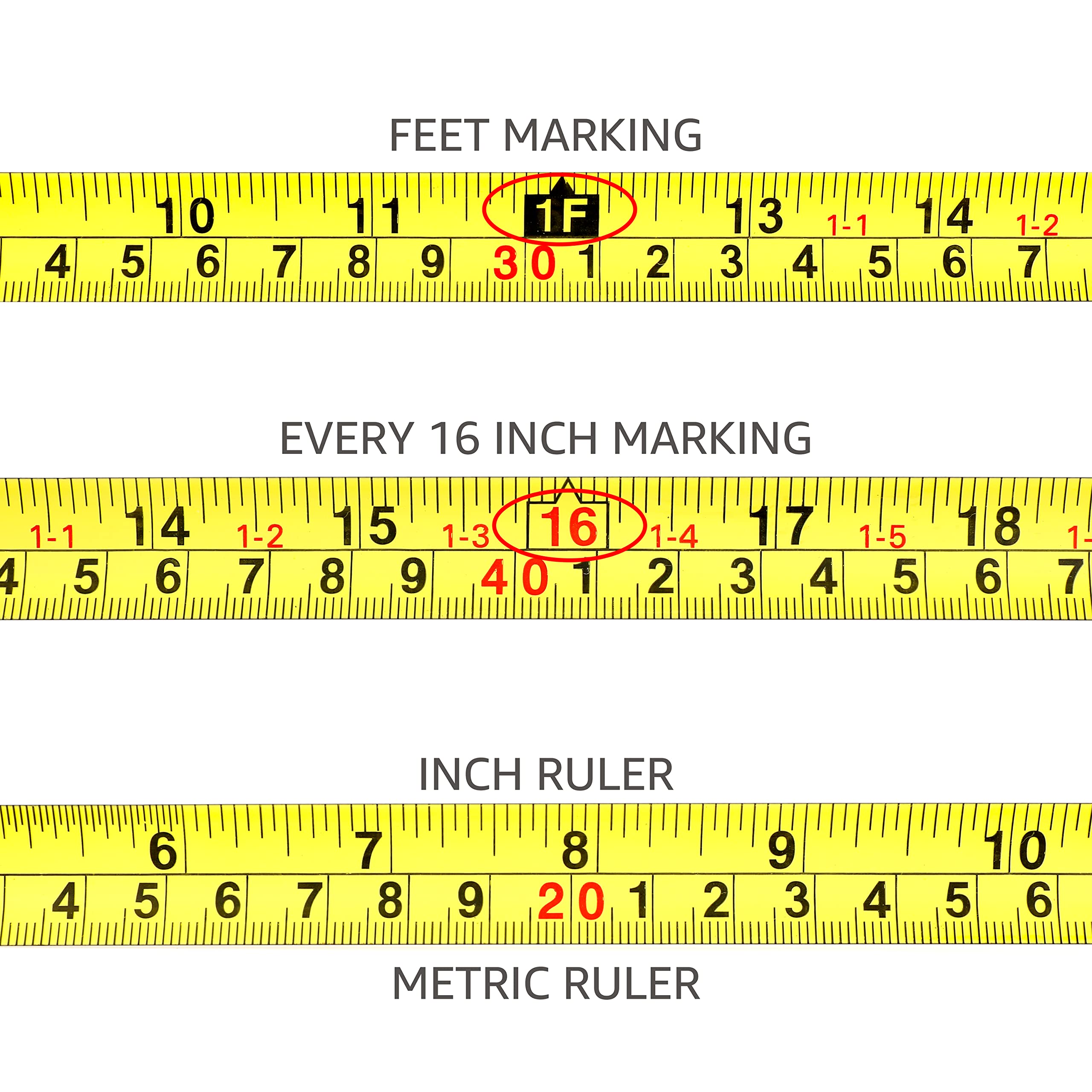 Amazon Basics Tape Measure - 16 Feet, Turquoise