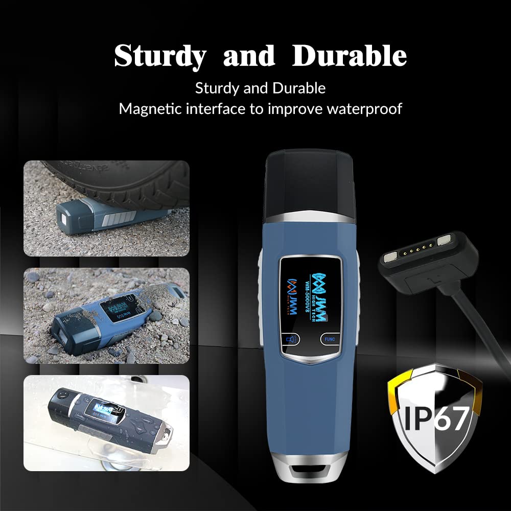 JWM Long Range Guard Tour Patrol System with Downloader, RFID Flashlight Security Guard Equipment with OLED Screen, Free Cloud Software, 2.4G Card for Long Distance Reading