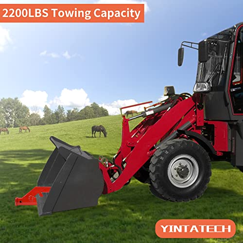 YINTATECH Clamp On Trailer Hitch Tractor Ball Bucket Trailer Receiver Hitch 2" Hitch Mount Adapter for Deere Bobcat