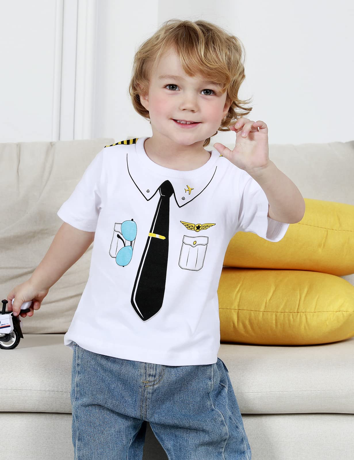 COSLAND Toddler Halloween Shirt Baby Boys Pilot T-Shirt 3T