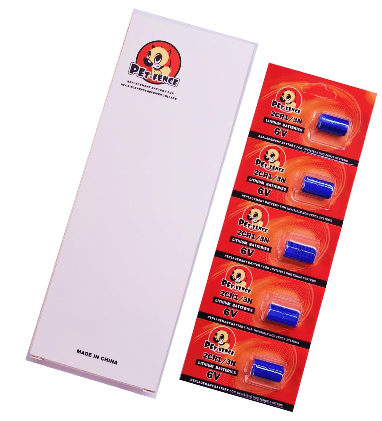 6 Volt Battery Compatible for Pet Stop, Perimeter, Extreme Dog Fence Collar Battery, Two CR1/3N 6v Batteries 170mah High Capacity Lithium Battery! (5 Pack)