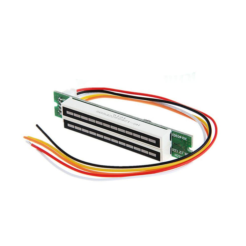 Acxico 1Pcs Dual 12 Stereo Level Indicator LED VU Meter Lamps Light Analyzer Display Speed Board
