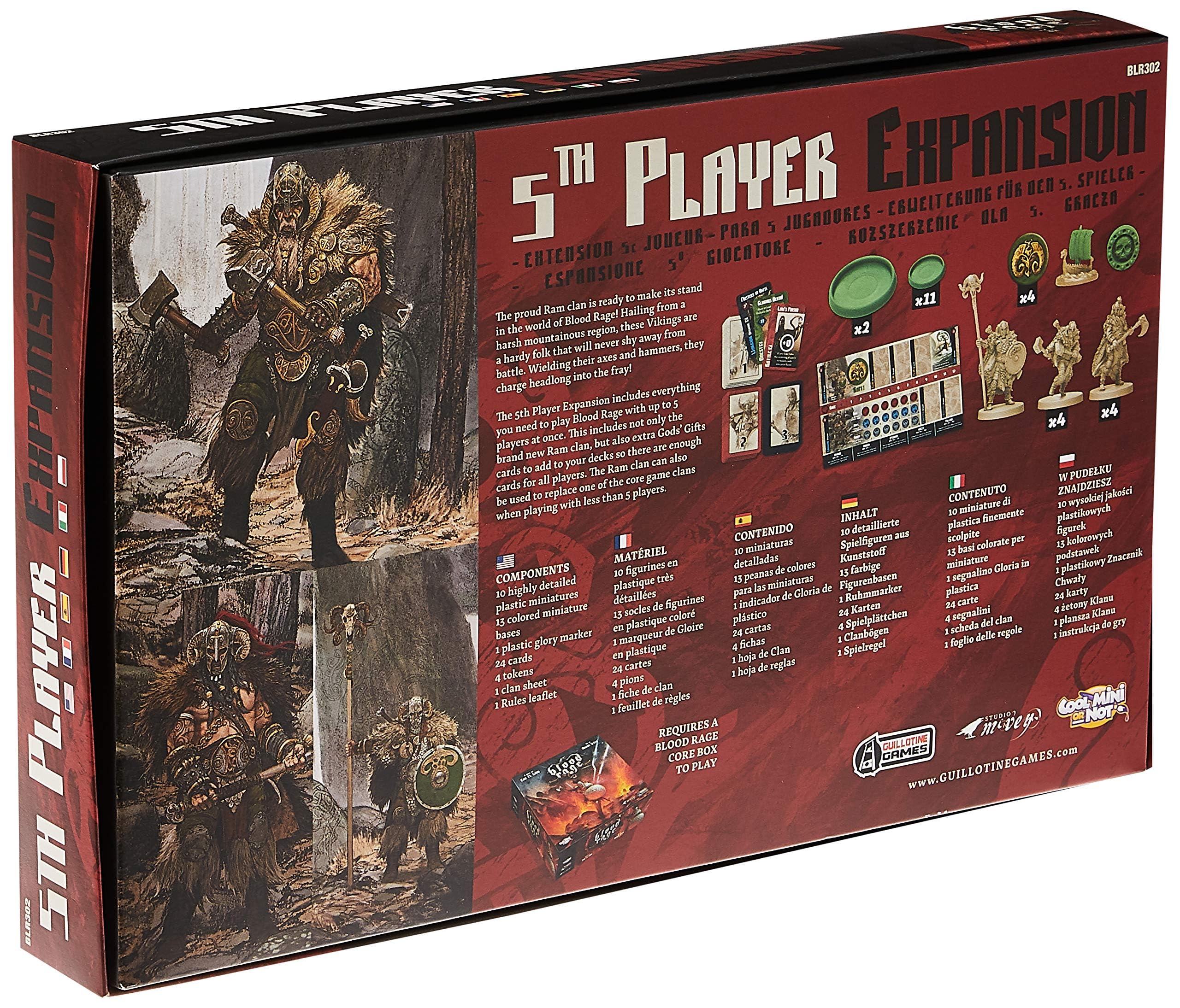 CMON Blood Rage 5th Player Board Game Expansion | Strategy Game | Viking Battle Game | Tabletop Miniatures Game for Adults and Teens | Ages 14+ | 2-4 Players | Average Playtime 60-90 Minutes | Made