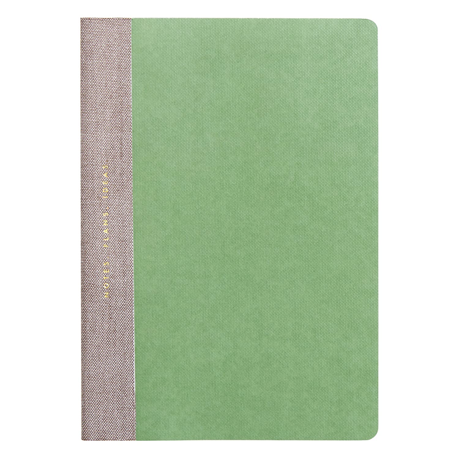 A5 Lined Notebook - Thyme: Essentials. 152 Pages of Quality Lined Textured Paper. Fits A5 Leather Items. Fabric Spine and Gold Foil Detailing by kikki.K