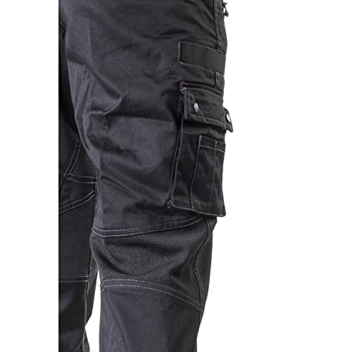 Caterpillar Men's Operator Flex Work Pants Featuring Stretch Fabric, Cargo Pocket, and Bootcut Leg Opening, Black, 34/32