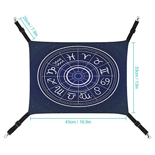 Black Star Constellation Disk Pet Hammock Bed Guinea Pig Cage Hammock Small Animal Hanging Bed for Ferret, Chinchilla, Puppy and Other Small Animals