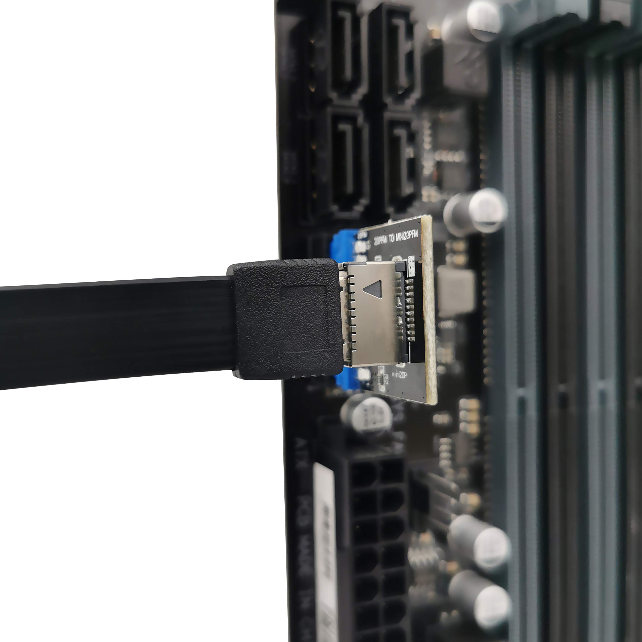 EZDIY-FAB USB 3.0 (3.1 Gen 1) Internal (19-Pin) Header to USB 3.1/3.2 Type-C (20-Pin) A-Key Front Panel Adapter