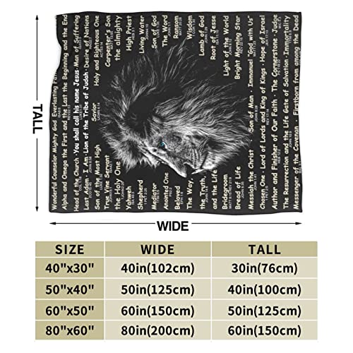 Bible Verse Blanket Christian Gifts (80x60inch)- Religious Throw Blanket Soft Lightweight Cozy Plush Warm Lion Blankets for Women Men