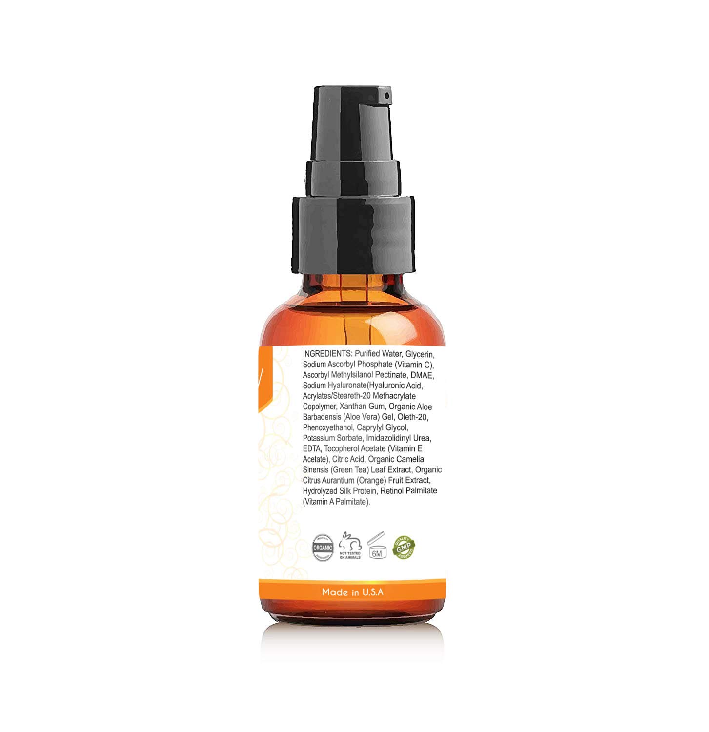 Claire-ity 25% Vitamin C Serum with Hyaluronic Acid and Vitamin E, Organic Topical Anti-Aging Moisturizing Facial Serum for Face, Neck & Décolleté(1 fl. oz)