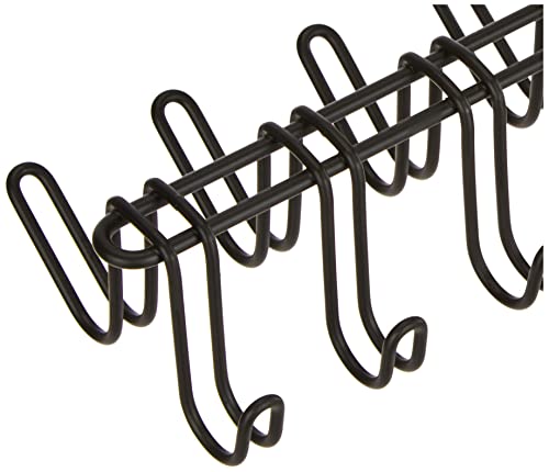 iDesign Classico Metal 14-Hook Closet Organizer Rack for Ties, Belts, Hats, Purses, and More, 10.25" x 3.75" x 6.75", Matte Black
