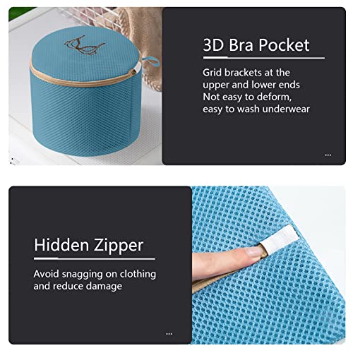 CHYUANX 6 Pack Mesh Laundry Bags for Delicates - Upgrade Thicken Lingerie Bags For Laundry With Premium Zipper,Anti-Deformation Reusable Laundry Bags Mesh Wash Bags For Washing Machine With Exquisite Embroidery Small Patterns for Overcoat , Bra, Stocking
